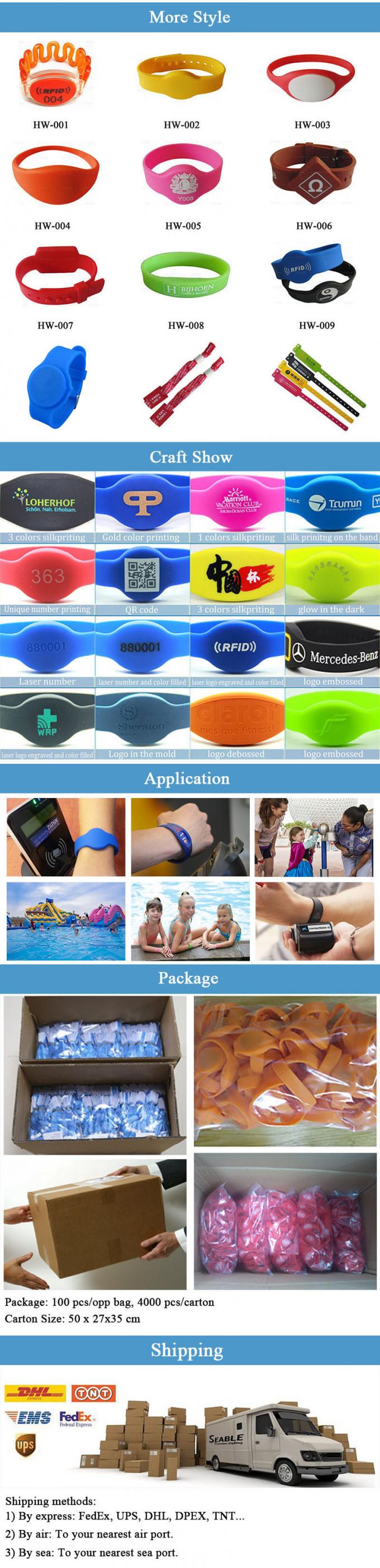 Customized Logo Fitness Sports Wristband Waterproof Watch RFID Silicone Wristband