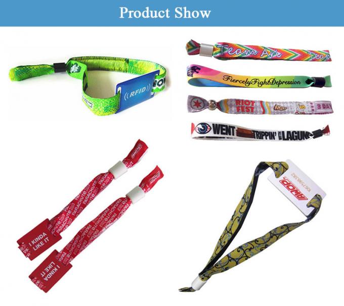 Factory Sample Free Customized Size Multi-Colors Logo Printing Woven RFID Wristband for Events