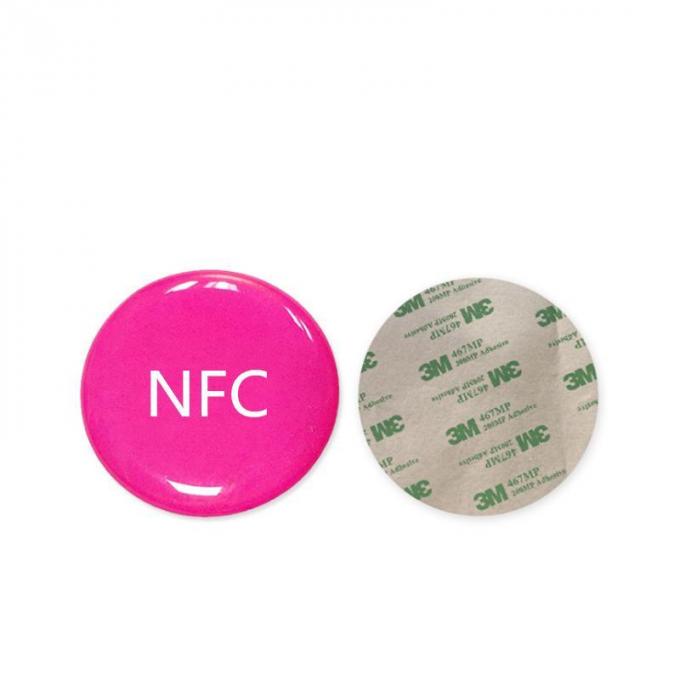 Popular Large Size 100mm Diameter NFC Ntag213 Anti Metal Epoxy Sticker Tag on Phone for Social Media Sharing